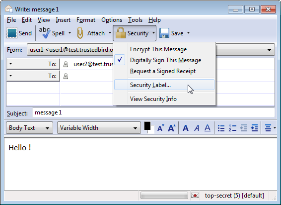 Security Labels — Trustedbird Client Wiki